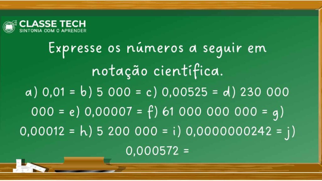 Expresse os números a seguir em notação científica. – CLASSE TECH – ONLINE
