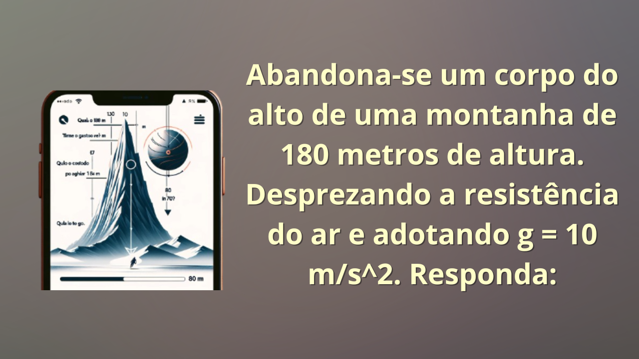 Abandona-se um corpo do alto de uma montanha de 180 metros de altura ...